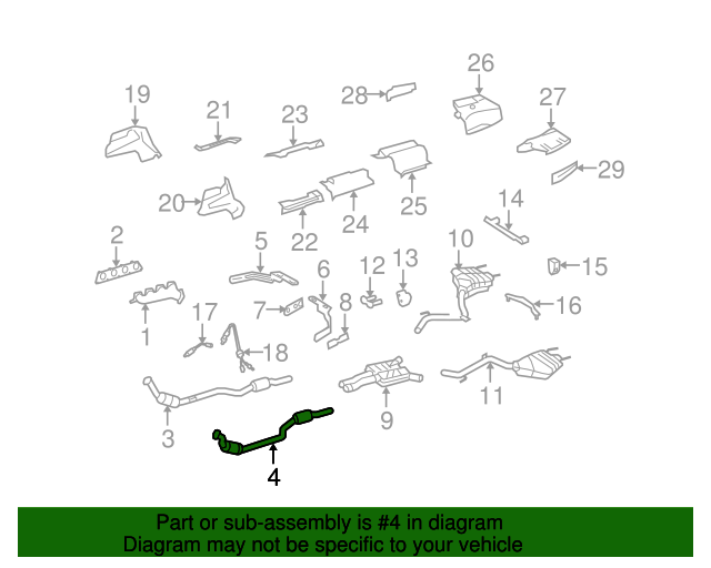 221-490-41-20 - Exchange Exhaust Pipe Mercedes-Benz USA Parts