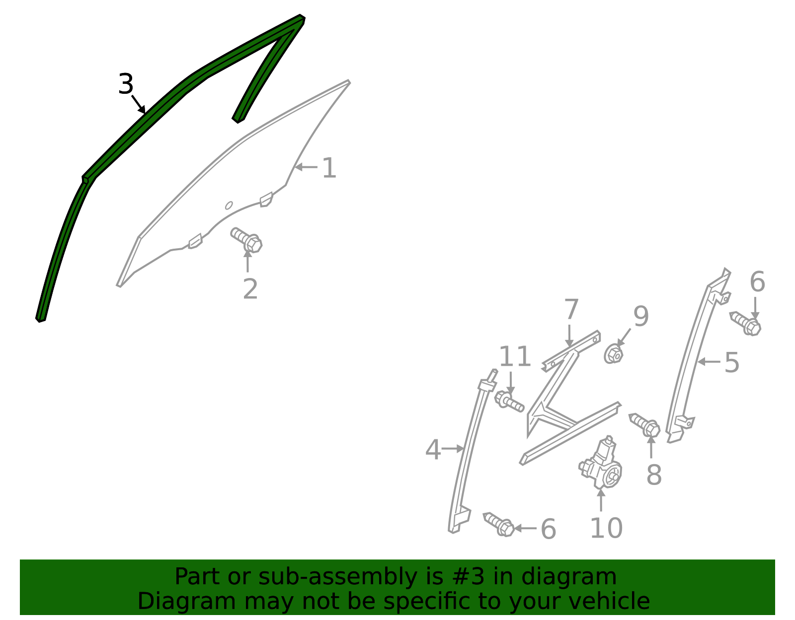 2018-2024 Nissan Kicks Run Weather-Strip 80331-5RB1A | Nissan Parts Central