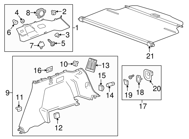 2017-2024 Cadillac XT5 Cargo Area Security Enclosure 84118908 GM ...