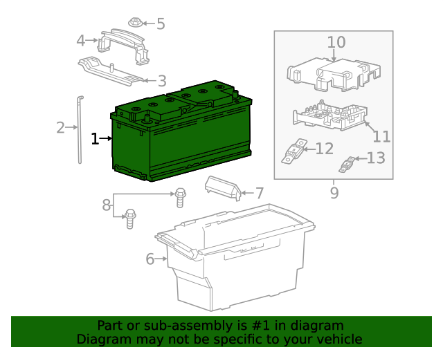 2014-2019 Ram Battery BBH9A001AA | TascaParts.com