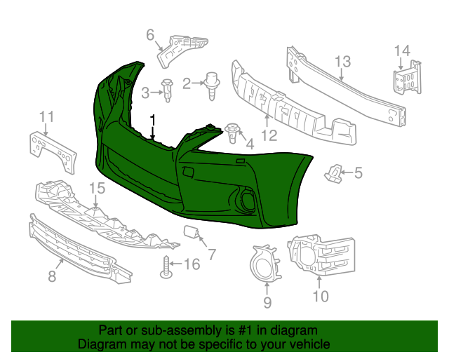 52119-76907 - Bumper Cover For 2011-2013 Lexus CT200h | Lexus OE Parts