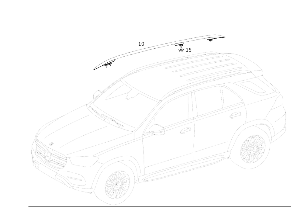 167-890-51-00 - Roof Railing 2020-2025 Mercedes-Benz | Mercedes-Benz ...