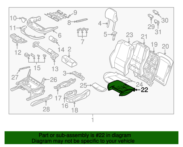 52-10-8-214-937 - Seat Cushion Pad - 1999-2005 BMW | BMWPartsHub