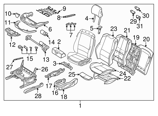 52-10-8-214-937 - Seat Cushion Pad - 1999-2005 BMW | BMWPartsHub
