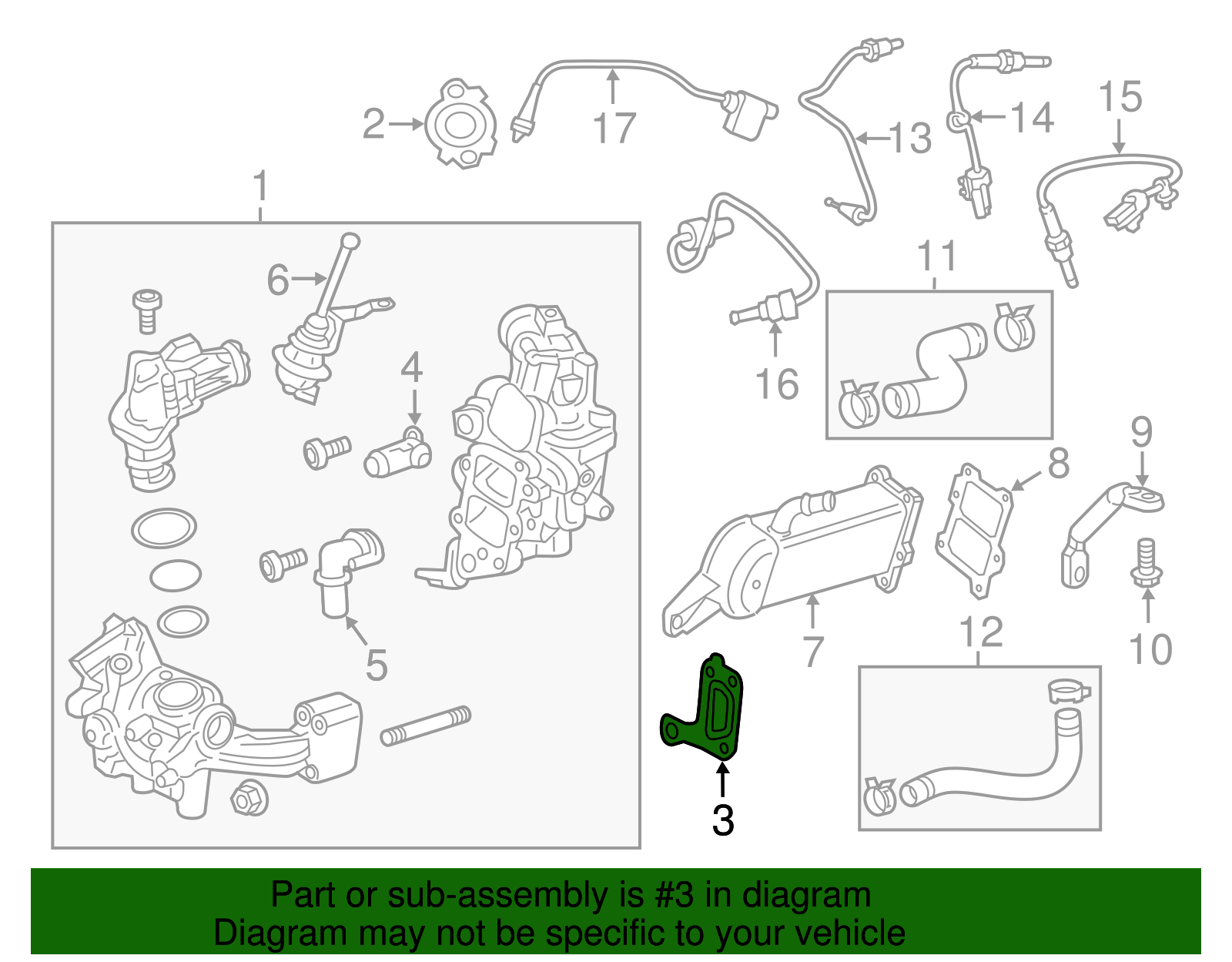 2016-2022 GM Exhaust Gas Recirculation (EGR) Manifold Gasket 12641663 ...