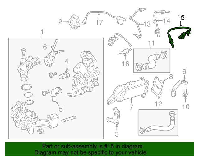 2016-2020 GM Position 5 Exhaust Temperature Sensor 55495859 GM ...