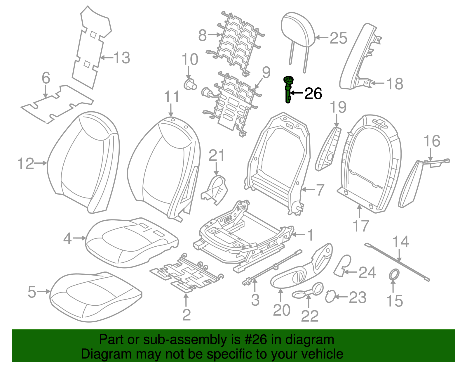 52-10-9-801-330 - Guide, headrest 2011-2016 Mini Cooper Countryman | AutoNation Parts