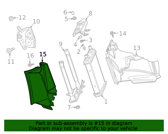 2020-2024 Cadillac CT4 Passenger Side Auxiliary Radiator Rear Duct ...