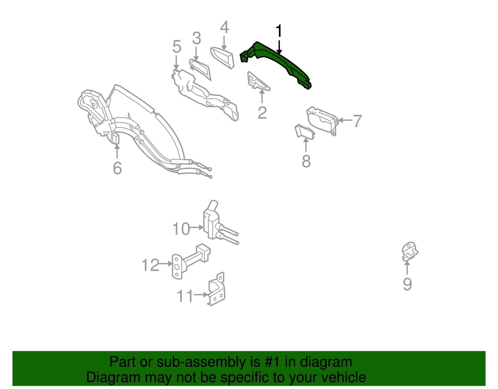 2008-2020 Infiniti Handle, Outside 82640-1BA0A | Infiniti OEM Parts Online