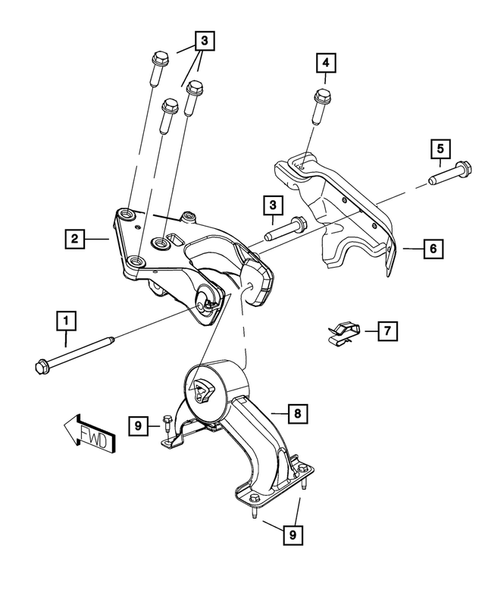 Engine Mounting for 2014 Dodge Grand Caravan | TascaParts.com