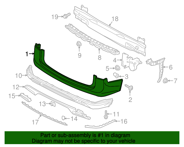 2018-2020 Volkswagen Atlas Bumper Cover 3CN-807-421-GRU | VW Direct Parts