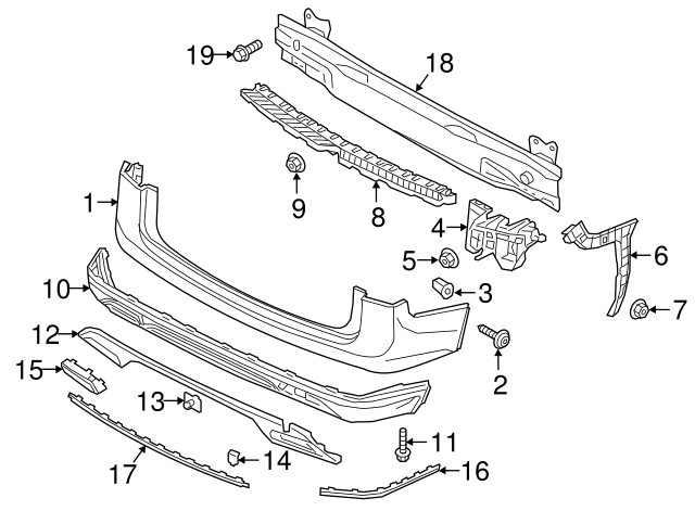 2018-2020 Volkswagen Atlas Bumper Cover 3CN-807-421-GRU | VW Direct Parts