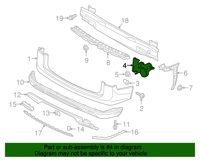 2018-2020 Volkswagen Atlas Bracket 3CN-807-483 | OEM Parts Online