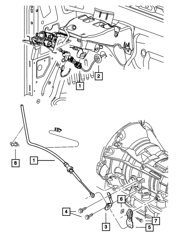 MOPAR GEARSHIFT CONTROL CABLE - 68060741AE - 68060741AE | Mopar Online ...