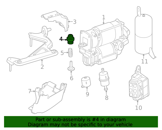 211-327-04-30 - Compressor Insulator 2006-2021 Mercedes-Benz | Mercedes ...