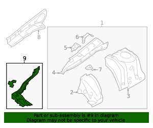 2018-2023 Subaru Crosstrek Apron Extension 51690FL0309P | Subaru Parts ...