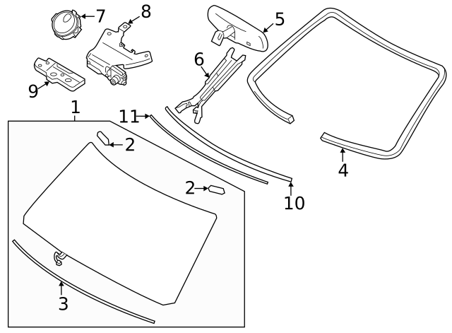 72751-1LA0A - Windshield Molding 2017-2024 Nissan Armada ...