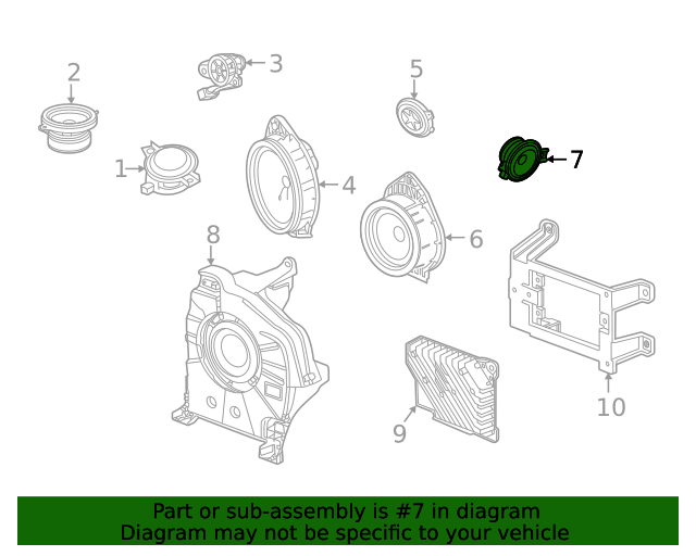 2021-2022 GMC Body Rear Corner Upper Garnish Molding Speaker 84442149 ...