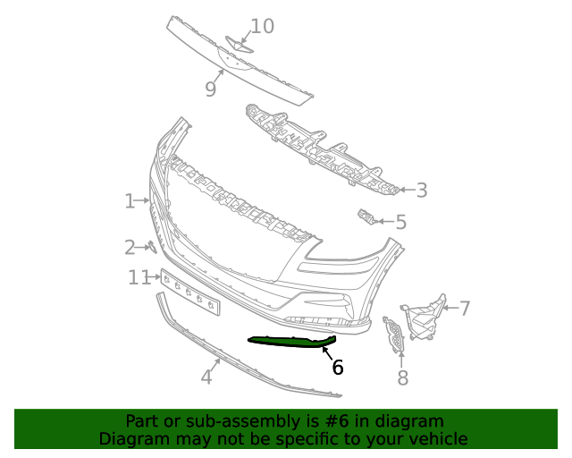 2021-2024 Genesis GV80 Molding Front Bumper Right-hand 86596-T6000 ...