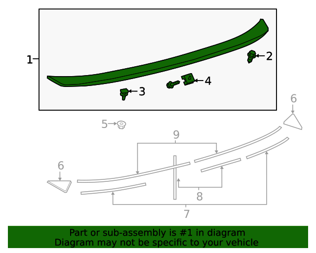 76085-02904 - Rear Spoiler - 2020 Toyota Corolla | OEM Genuine Toyota Parts