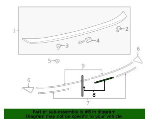 76875-02050 Rear Spoiler Protector - Toyota | Mike Calvert Toyota Parts