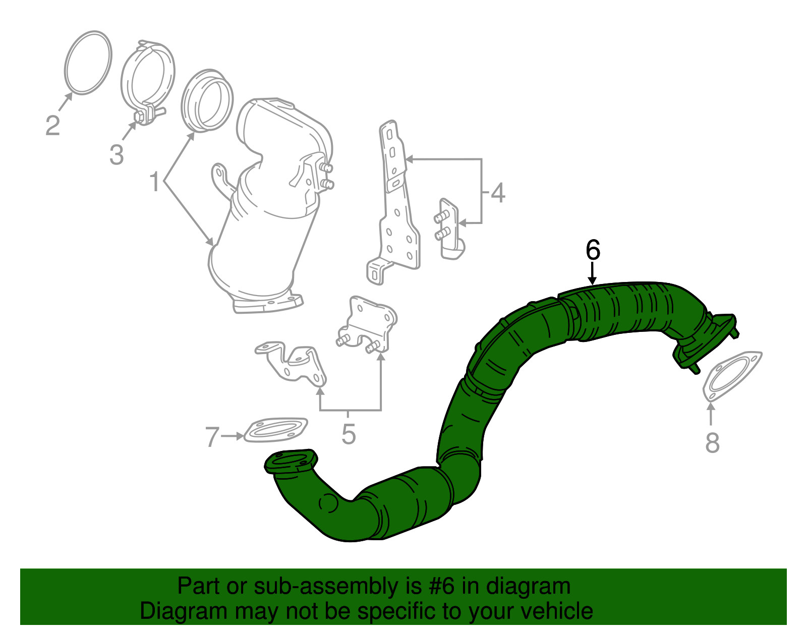 2016-2019 Chevrolet Cruze Exhaust Pipe 39171260 GM | GMPartsDirect.com