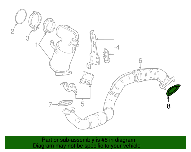 2016-2019 Chevrolet Cruze Exhaust System Intermediate Gasket 13453263 ...