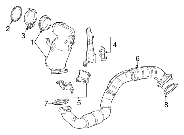 12664902 - Catalytic Converter Brace Bracket 2016-2022 GM | Gateway ...