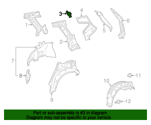 61747-47040 - Body C-Pillar Reinforcement Bracket - 2016-2017 Toyota ...