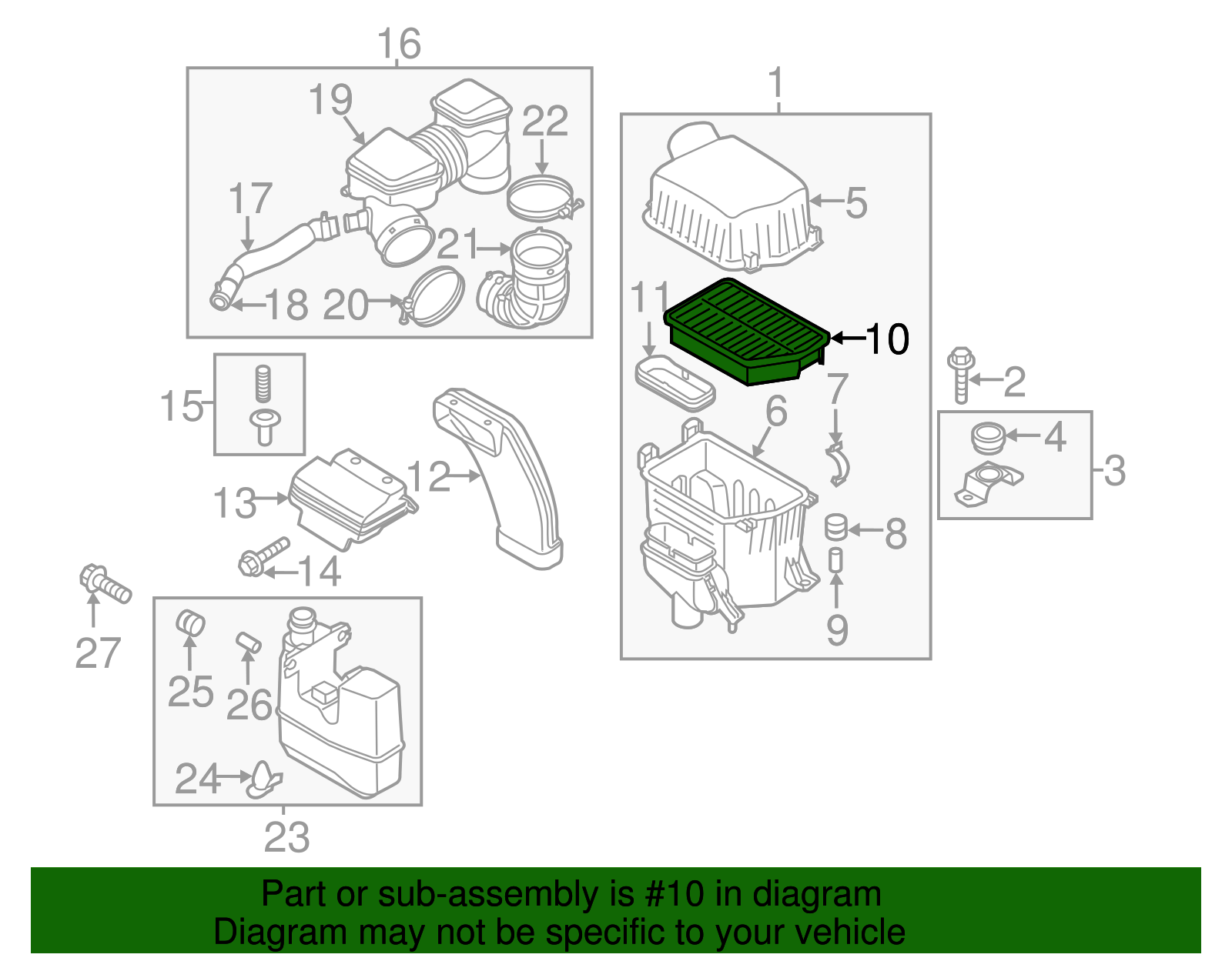 2011-2016 Kia Sportage Air Filter 28113-3W500 | Retail Performance Auto ...