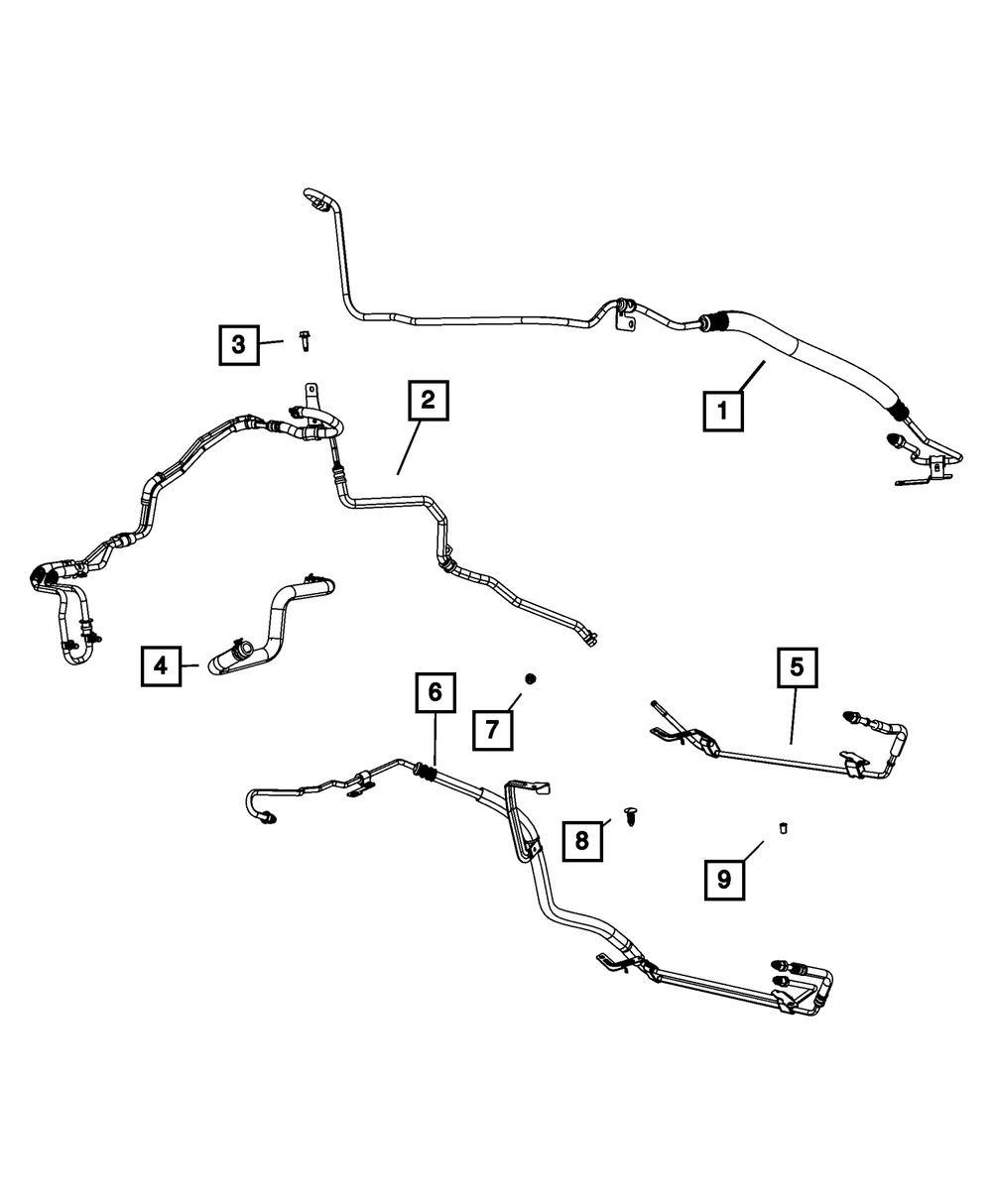 2007-2017 Mopar Power Steering Pressure And Return Hose 5105788AM ...