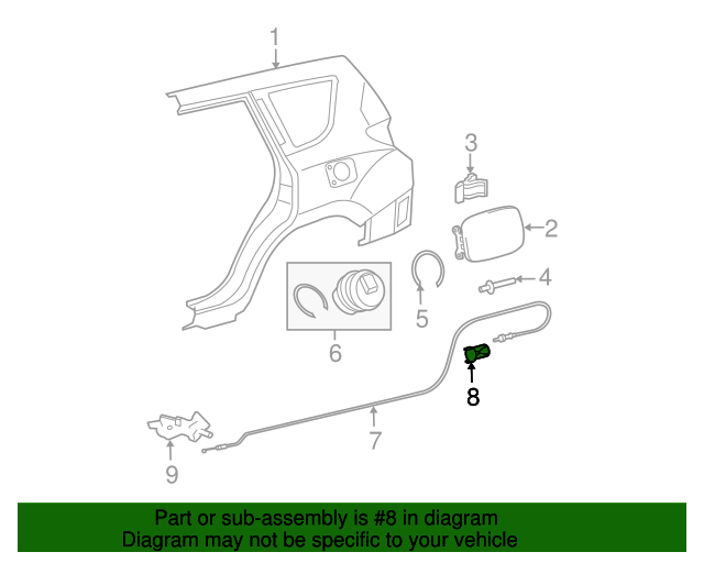 1997-2013 Toyota Release Cable Retainer 77377-12050 | Toyota Parts Center