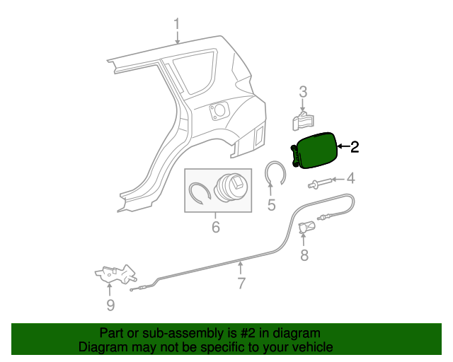 2006-2012 Toyota RAV4 Fuel Filler Door 77350-0R010 | Toyota Parts Express