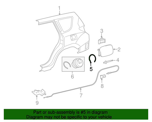 2006-2023 Toyota Filler Cover O-Ring 77391-0R010 | Toyota Parts Center