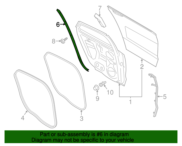 2013-2020 Ford Rear Weather-Strip - Driver's Side (LH) DS7Z-5428125-A ...