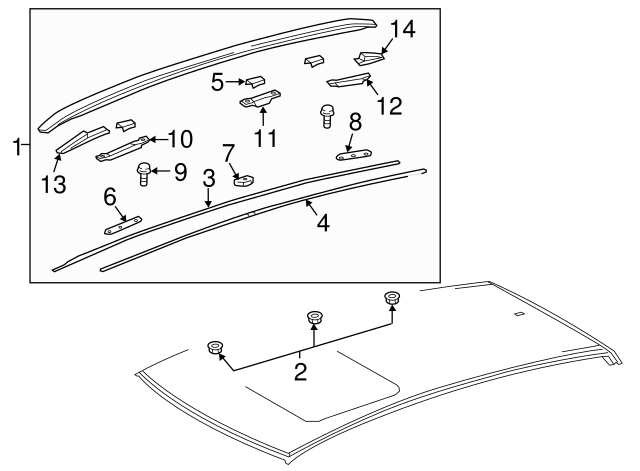 2015-2021 Lexus Roof Rack Front Support 63471-78010 | OEM Parts Online