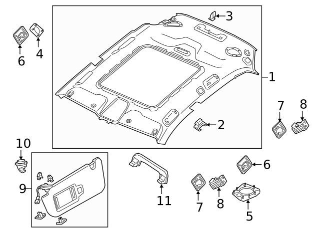 2019-2023 Audi Headliner 4M8-867-505-AB-YW5 | Audi USA Parts
