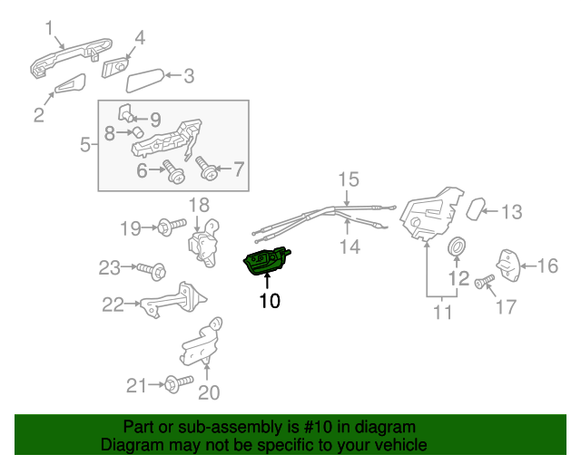 2016-2022 Toyota Interior Door Handle 69206-47070-C0 | OEM Parts Online