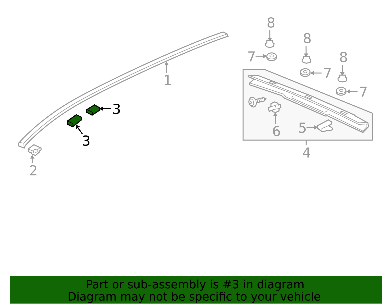 91501-TG7-A03 - 2016-2025 Honda - Clip Roof Molding (M6) | Genuine ...