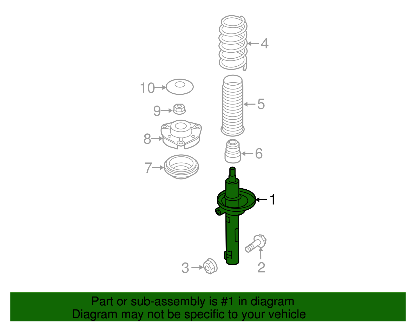 2006-2010 Volkswagen Passat Strut 3C0-413-031-M | VW Direct Parts