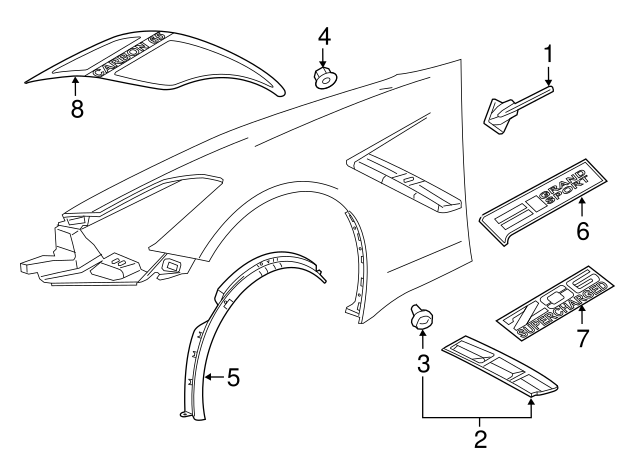 23315197 - Front Driver Side Wheel Opening Front Molding 2015-2019 ...