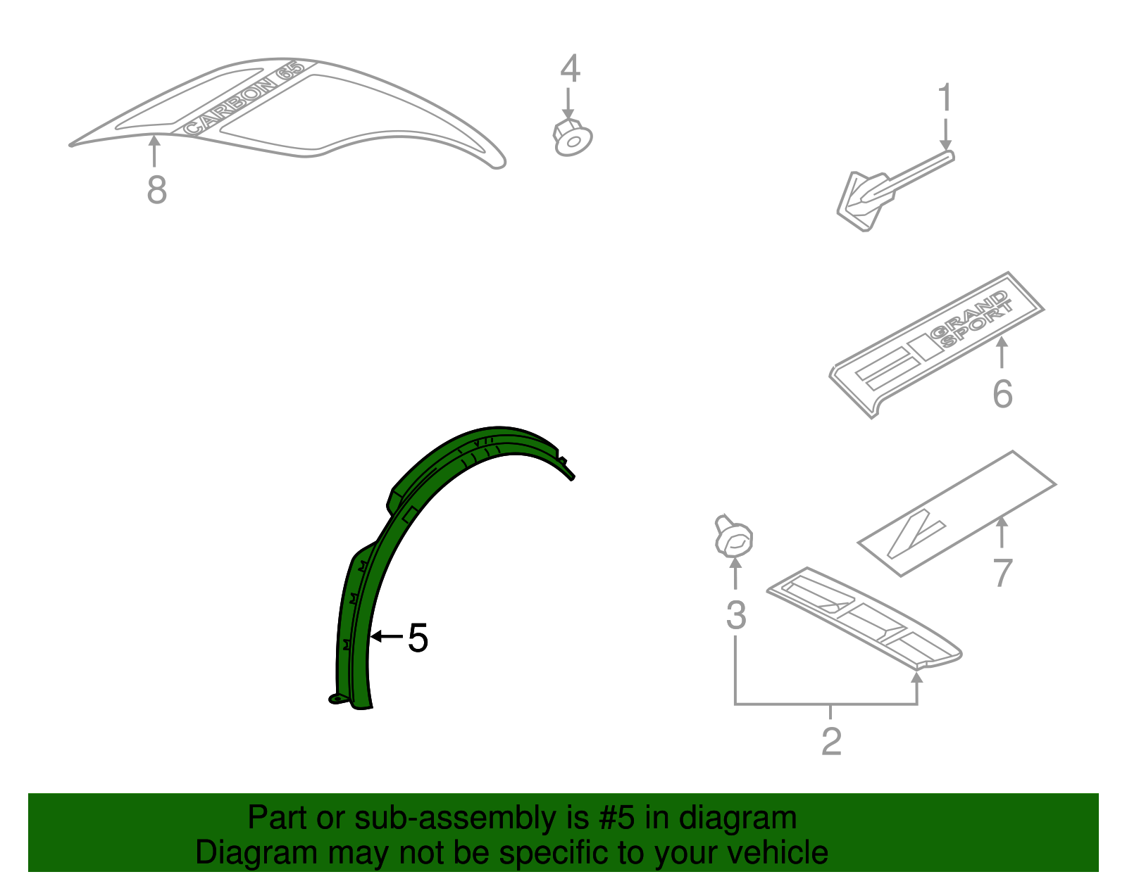 2015-2019 Chevrolet Corvette Front Driver Side Wheel Opening Front ...