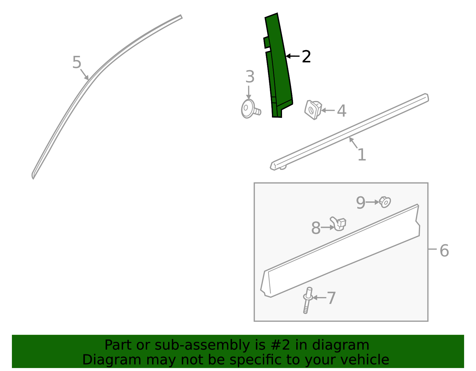 2019-2025 Cadillac XT4 Front Passenger Side Door Window Frame Rear ...