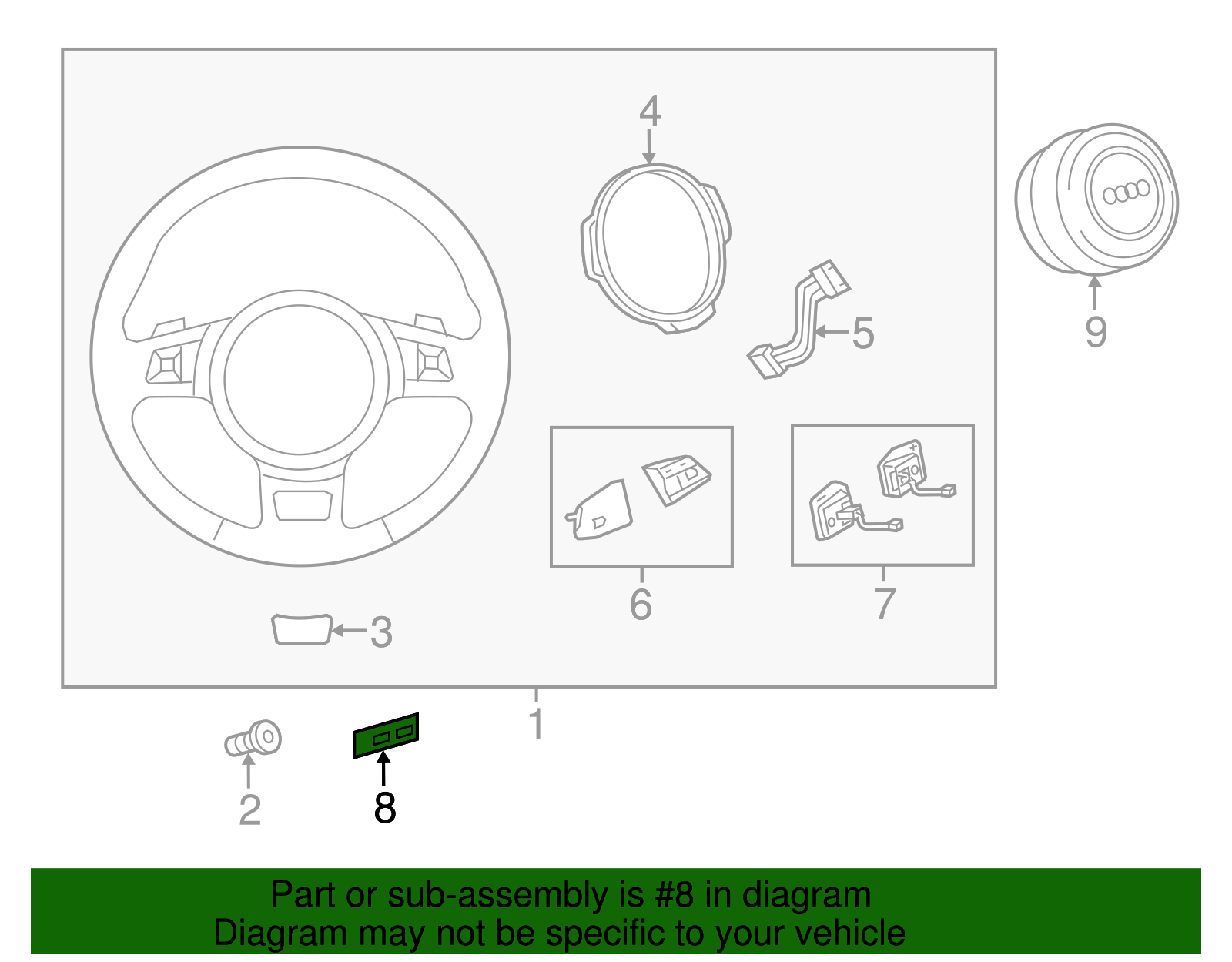 2012-2018 Audi Steering Wheel Emblem 8X0-419-685 | OEM Parts Online