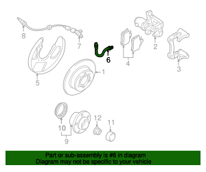 1993-2010 Volkswagen Brake Hose 6Q0-611-775-B | vwpartscente