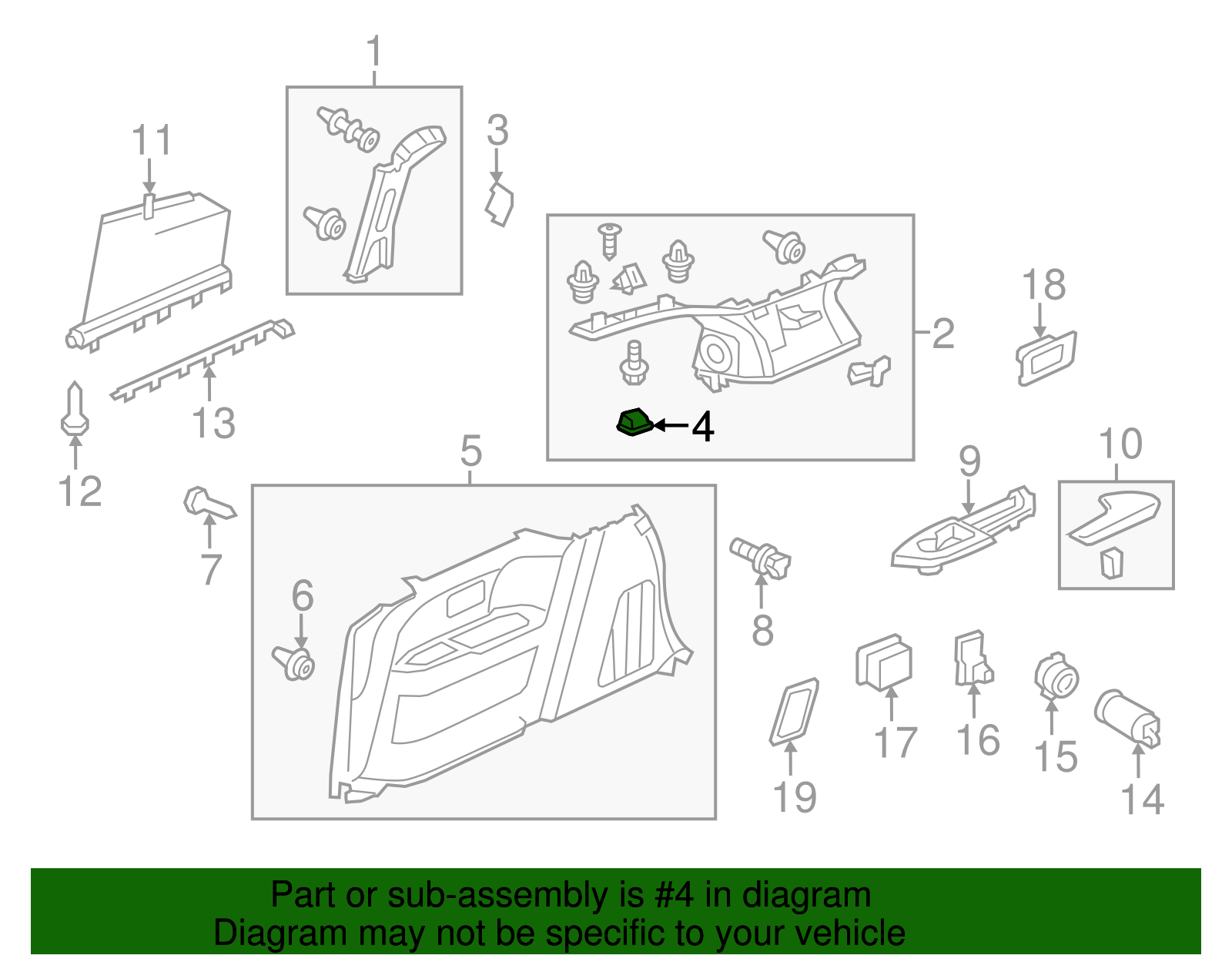 84143-TK8-A01ZA - 2011-2017 Honda Odyssey - Cap Sunshade Pocket *NH556L ...