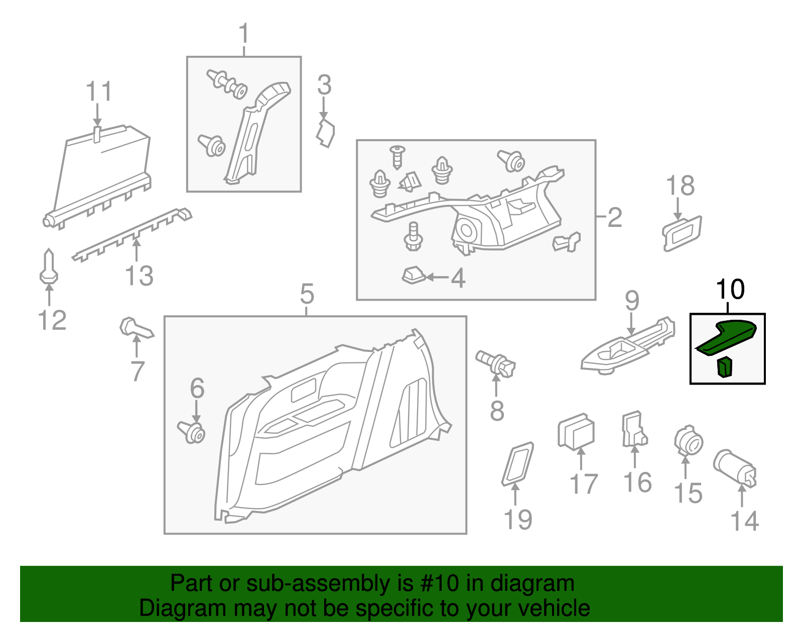 84662-TK8-A01ZC - 2011-2017 Honda Odyssey - Base L Armrest *YR400L ...