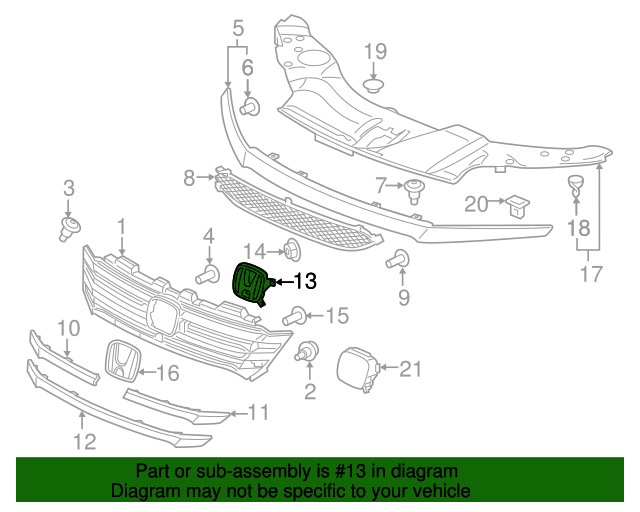 2016-2018 Honda Pilot Base 71125-TG7-A01 | Honda Factory Parts