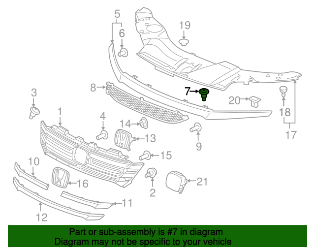 Honda Bolt, Bumper 90144-TA9-000 | Honda Automotive Parts