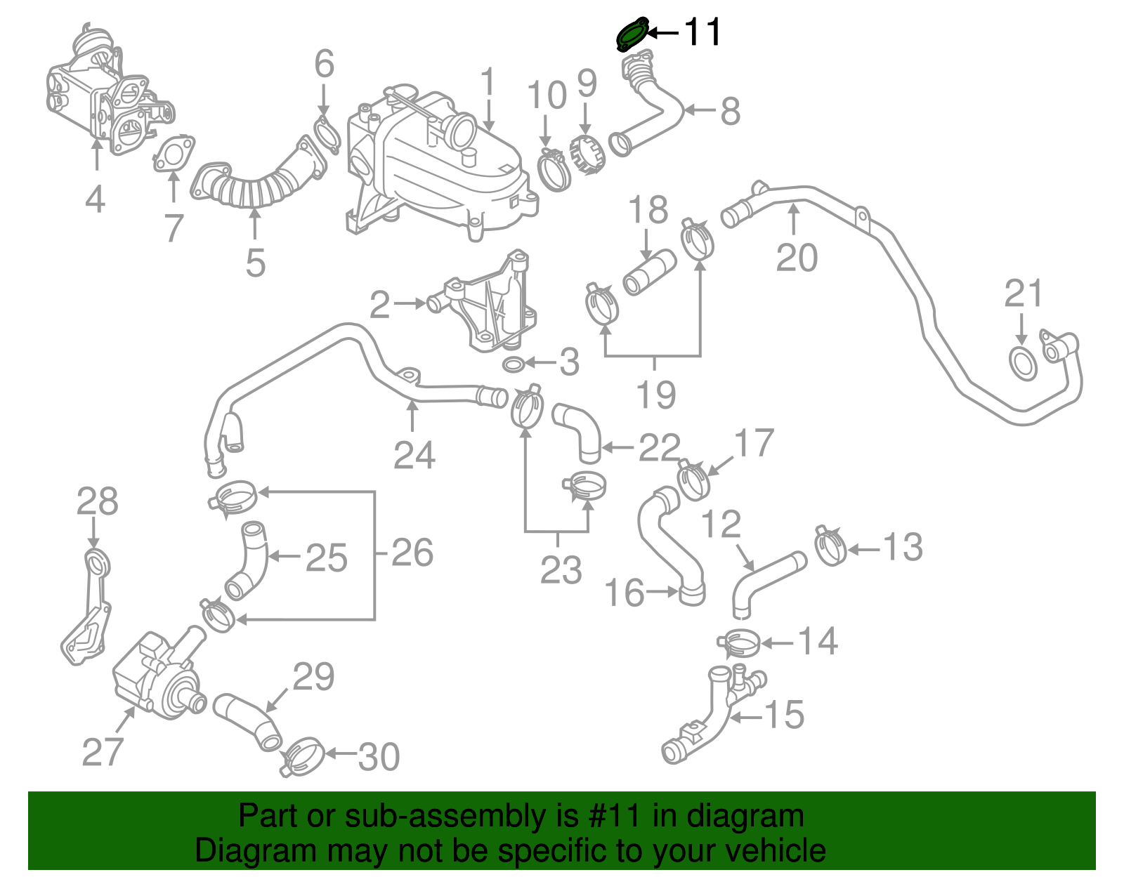 2011-2012 Volkswagen Touareg Connector Pipe Gasket 059-131-797-G ...
